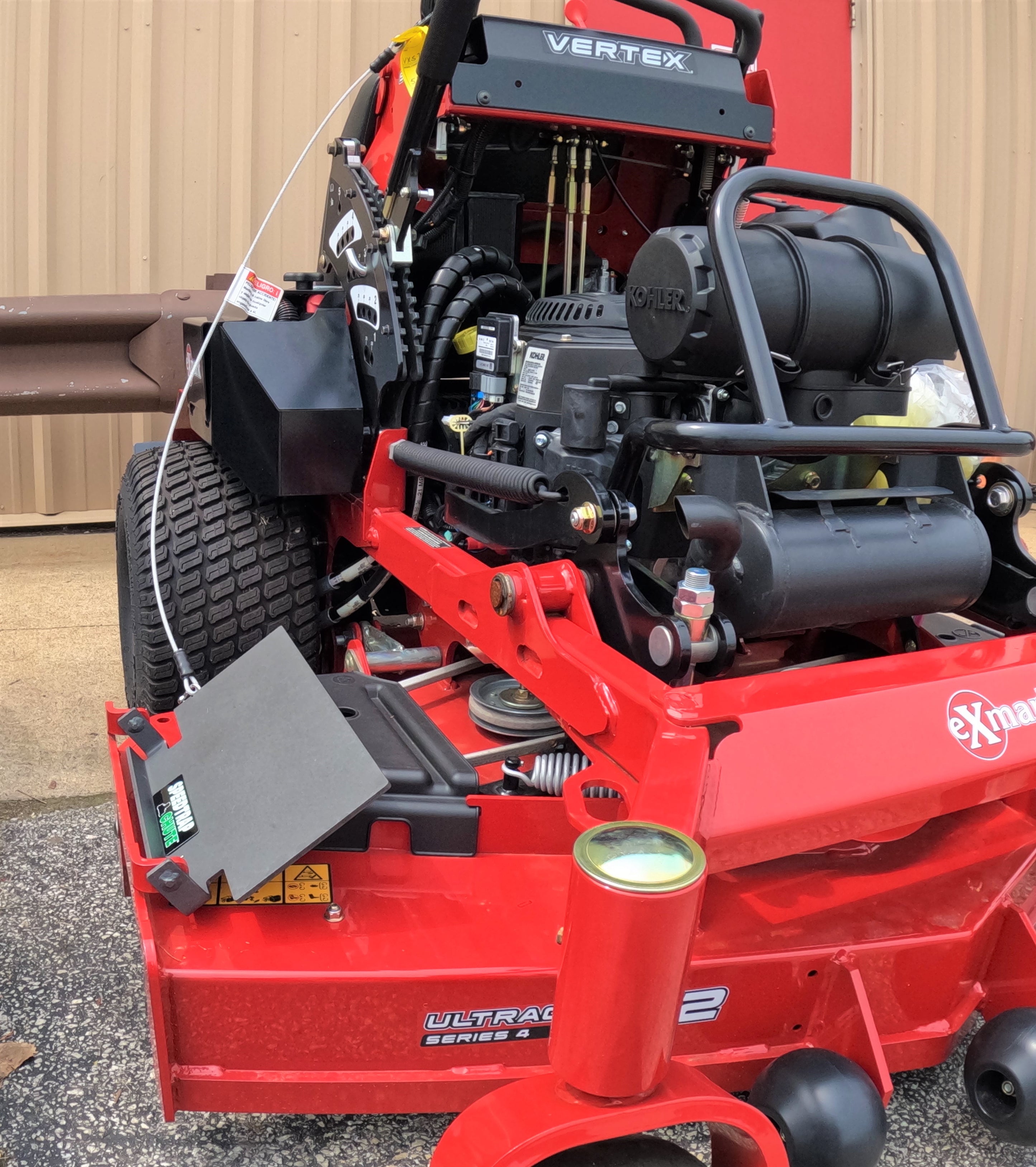 Speedtrap® Chute Blocker Exmark® Vertex® S Series – Speedtrap Chute LLC